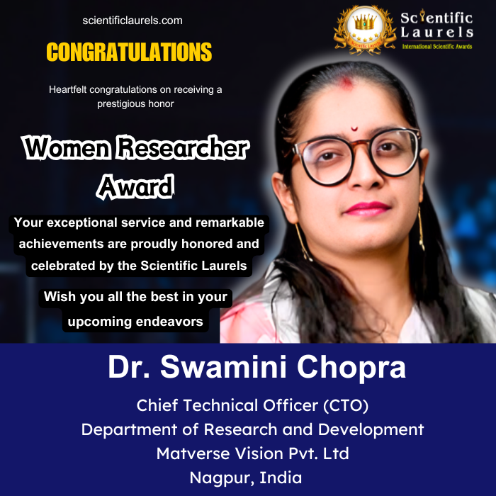 Dr. Swamini Chopra | Biography | Scientific Laurels